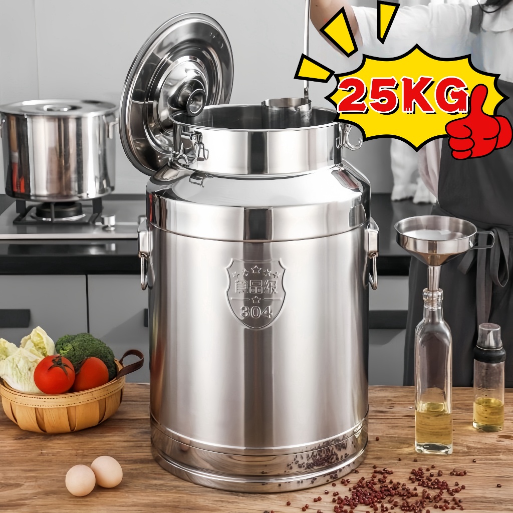 rice dispenser metal 25 kg stainless rice bucket banga lagayan ng bigas ...