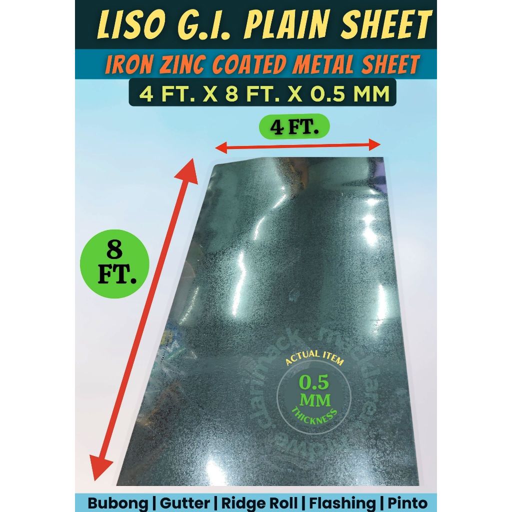GI Plain Sheet Liso Galvanized Iron Zinc Coated Metal Sheet Sumo 0.5 x ...
