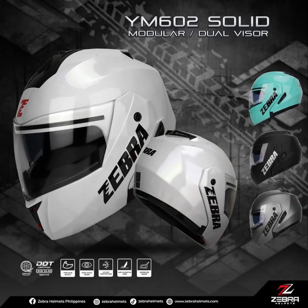 Zebra 602 Modular Dual Visor Helmet Full Face Helmet for Motorcycle Men ...
