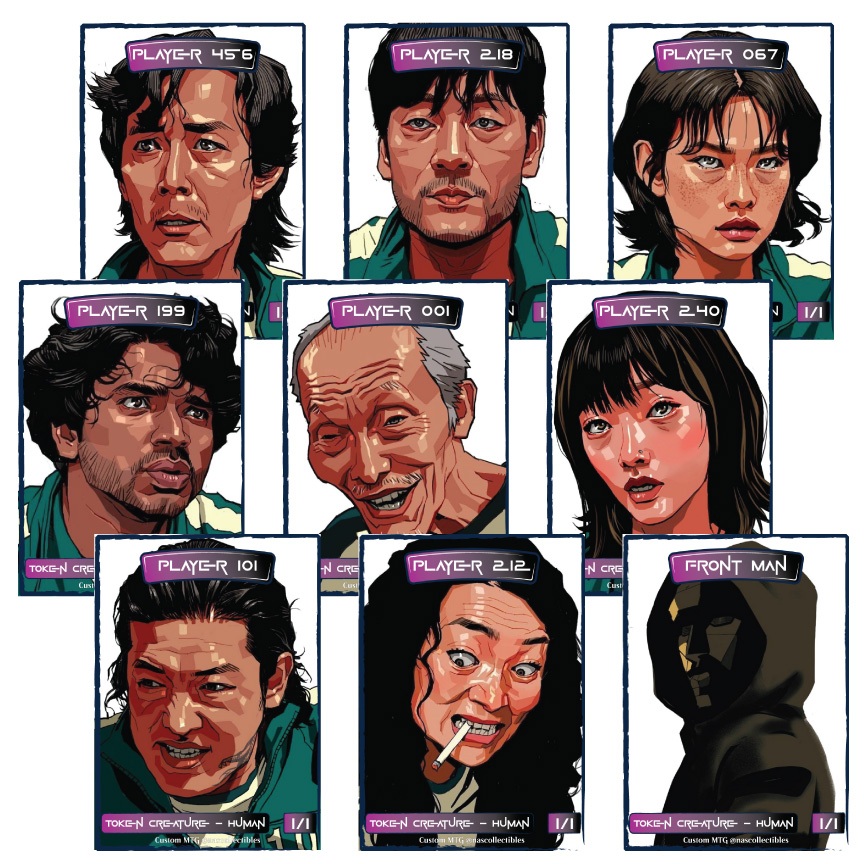 Squid Game Custom Human Token, NonFoil, Rainbow, 3D, Glitter, Stained ...