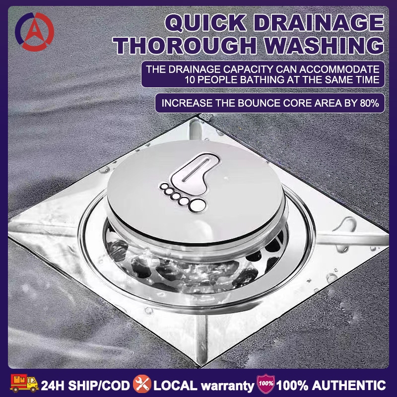 Bathroom spring floor drain, deodorizing bathroom foot-operated floor drain, closed cover sewer ...