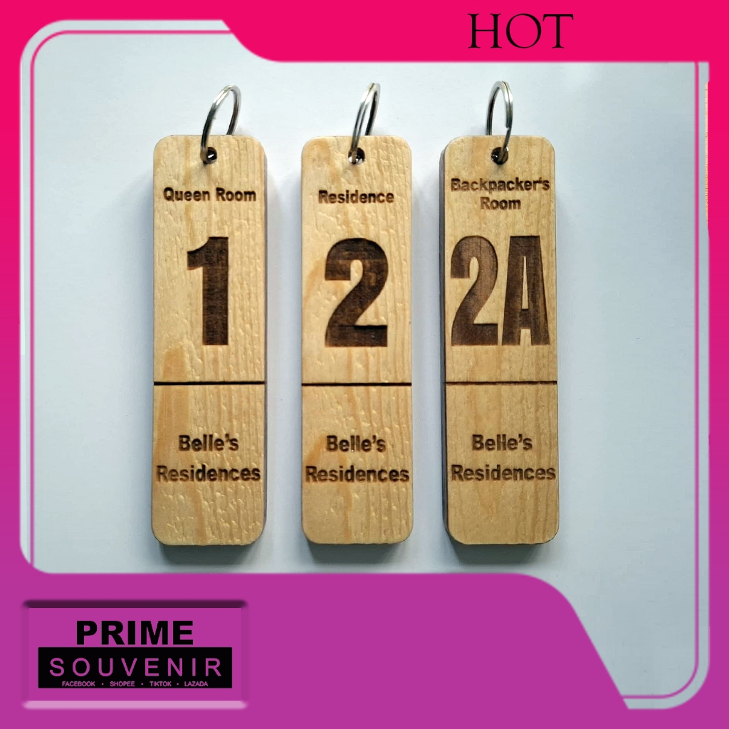 Wooden Personalized Key Tags/ Keychain for Hotels/Resorts with your ...