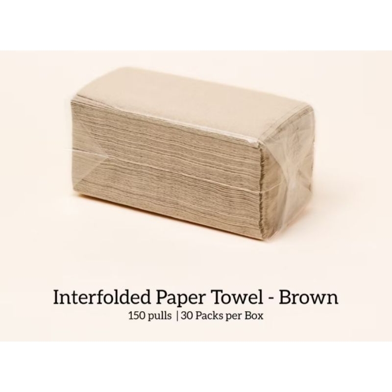 Brown Interfold Kitchen Tissue Paper Multipurpose Tissue Paper Towel Virgin Pulp | Shopee Malaysia