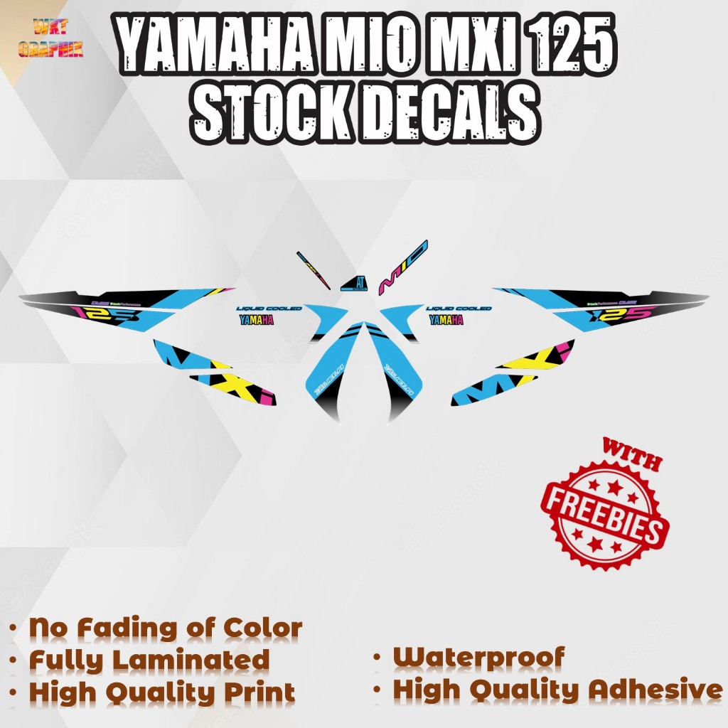 YAMAHA MIO MXI 125 DECALS (WATERPROOF, LAMINATED, FADE PROOF) | Shopee ...
