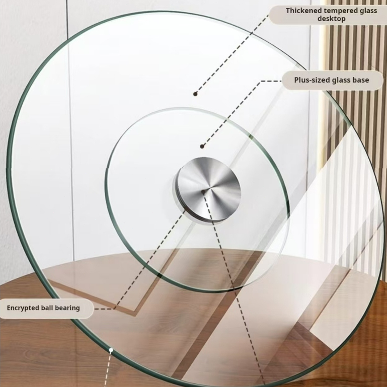 Tempered glass turntable dining table round table rotating bearing ...