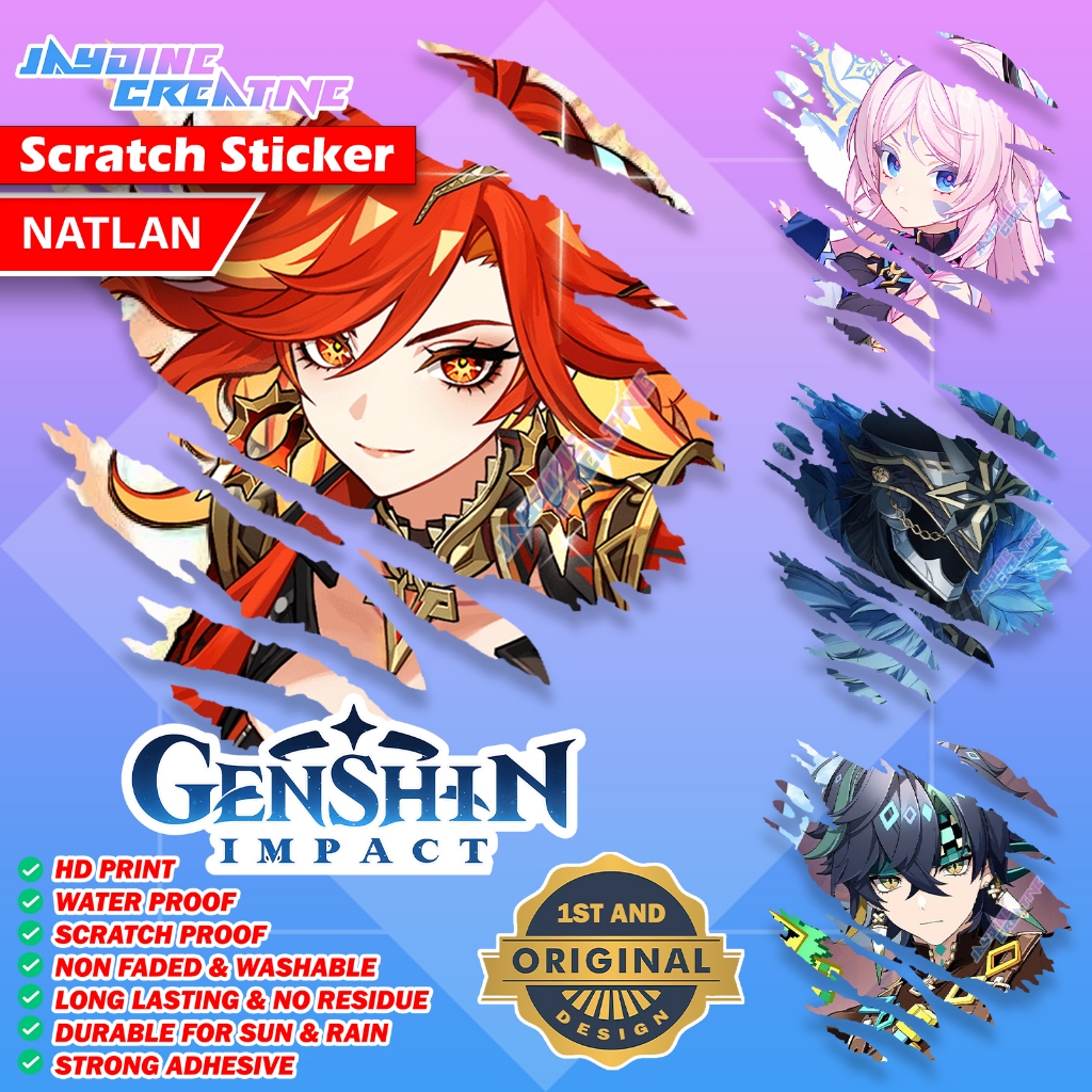 Genshin Impact - Natlan Scratch Design Sticker Indoor Outdoor Vinyl ...