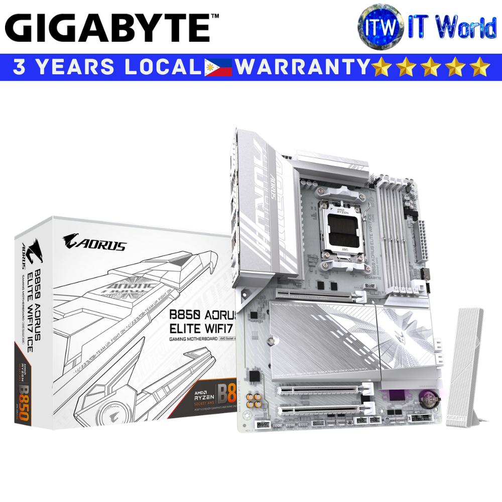 Itw | Gigabyte Motherboard B850 Aorus Elite Wifi7 Ice ATX AM5 DDR5 (GA ...