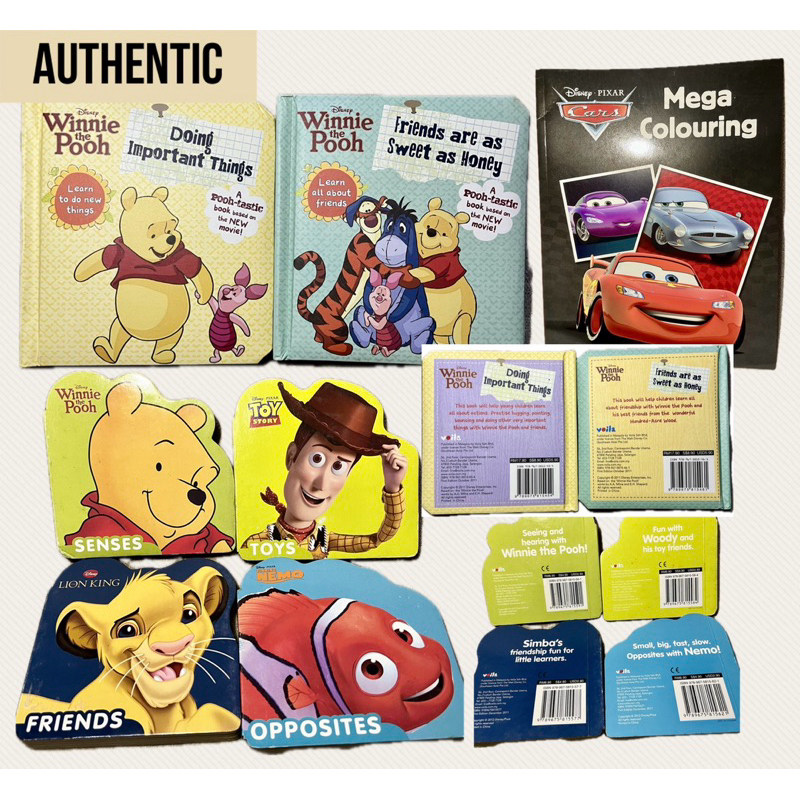 authentic US Disney Books Winnie The Pooh Finding Nemo Cars Toy Story ...
