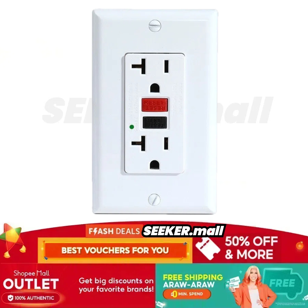 2-Gang GFCI Duplex Safety Outlet Wall Outlet 20A 250v Universal Outlet ...