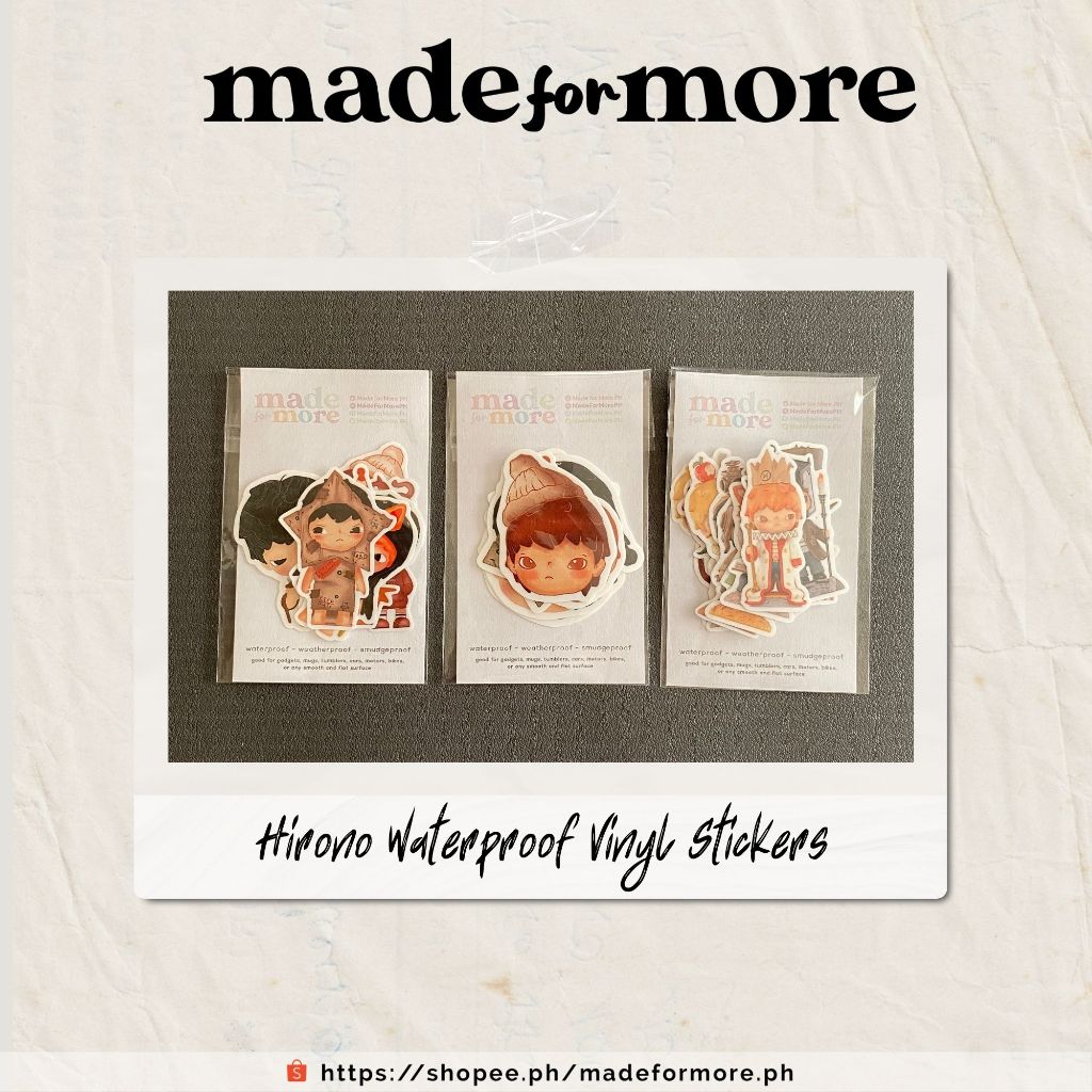 HIRONO Waterproof Vinyl Sticker Set | Made for More PH | Shopee Malaysia