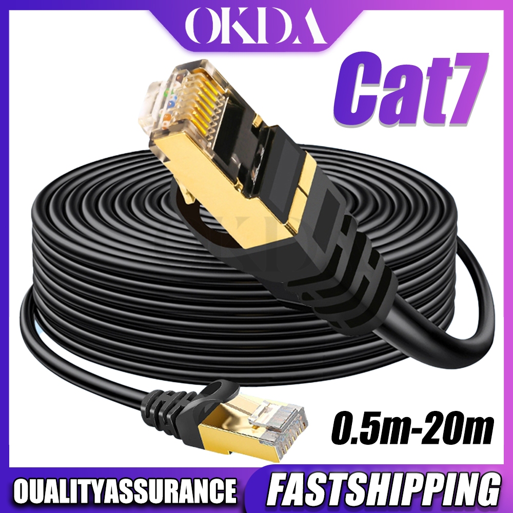 0.5M 1M 2M 3M 5M 10M 15M 20m Cat7 Ethernet Cable High-Speed 10Gbps Lan ...