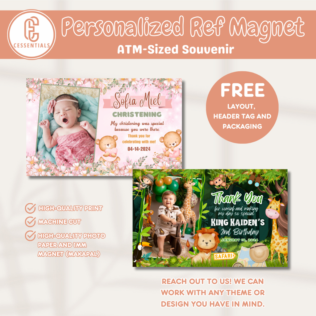 Personalized Ref Magnet (ATM Size) SOUVENIR | BIRTHDAY | CHRISTENING ...