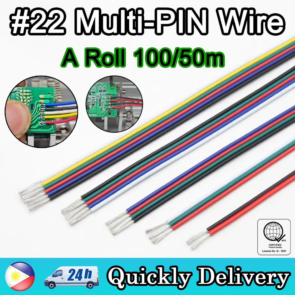 AWG22 Multi PIN Flexible Low Voltage Copper Wire 100m 50m For LED 2 3 4 ...