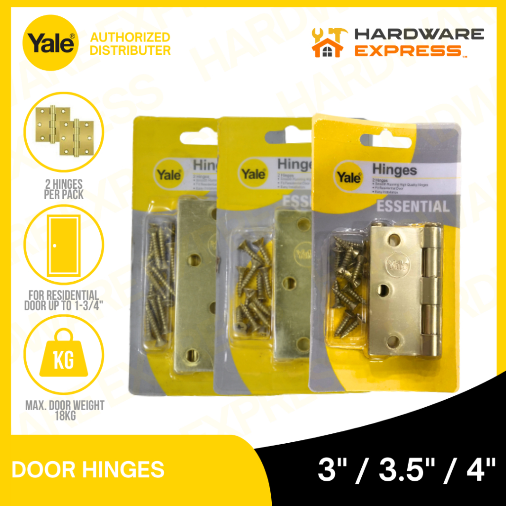 YALE Essential Door Hinges up to 18kg 3" / 3.5" / 4" (2 pcs / pack ...