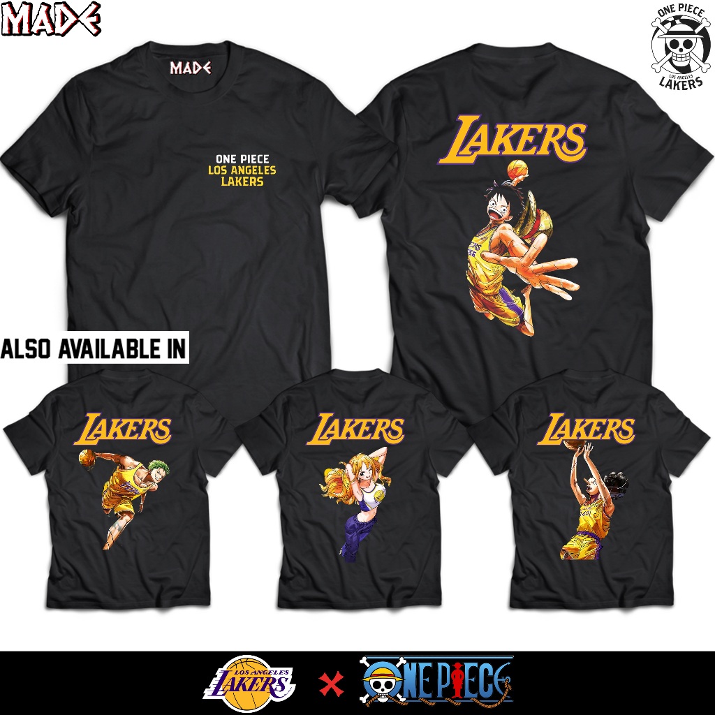 NBA LA Lakers x ONE PIECE - Luffy Zoro Nami Usopp Chopper Sanji Nico Robin Franky Brook Jinbe ...