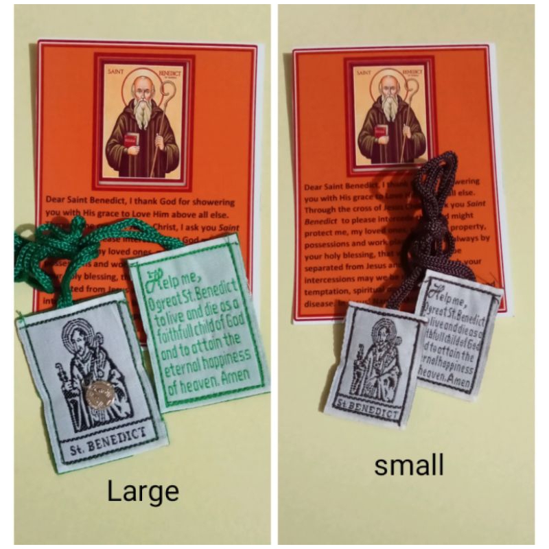 Saint Benedict scapular . prayer included | Shopee Malaysia