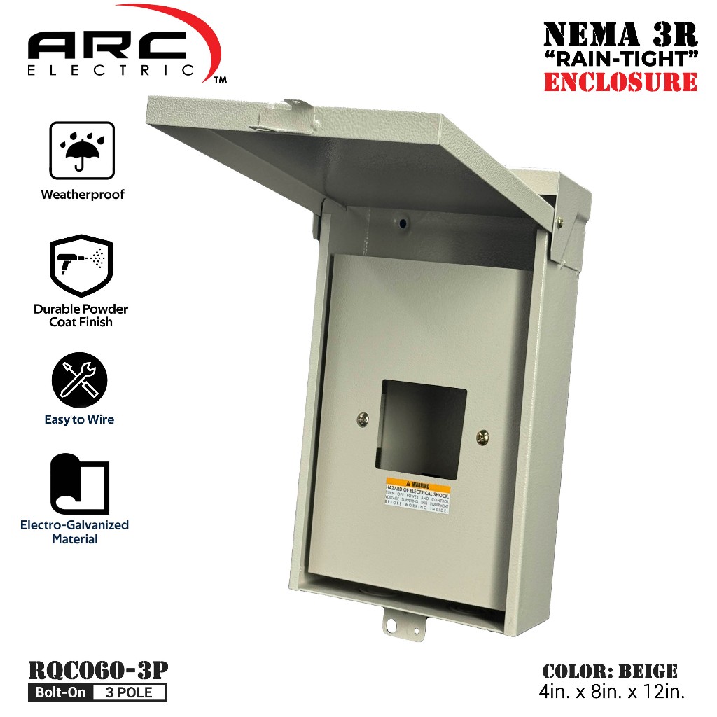 ARC Rain Tight Nema3R Enclosure Bolt-On & Plug-In 18 Gauge Panel Box ...
