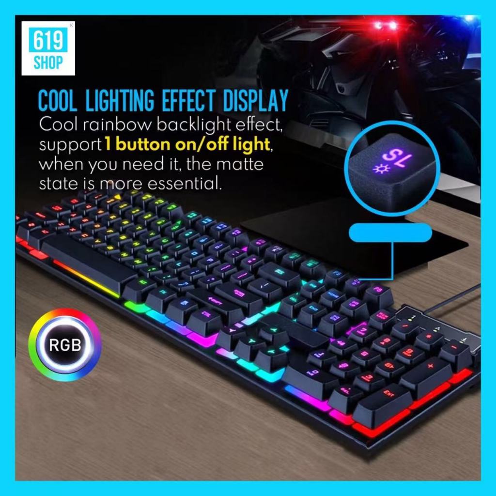 Lucky 104 Keys Rainbow LED Gaming Keyboard Multi-Media Online Exclusive ...