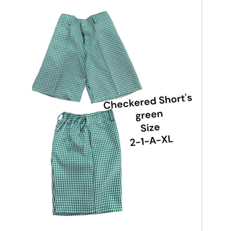 CHECKERED GREEN SHORT SCHOOL UNIFORMS | Shopee Malaysia