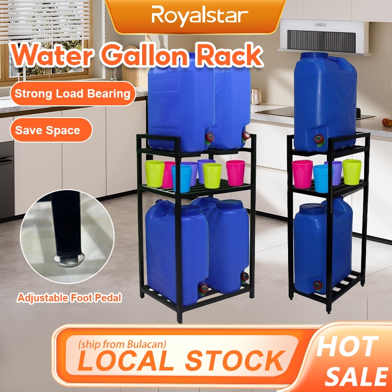 SAFE DELIVERY 2/3 Layers Water Gallon Rack Stand Stainless Rack for ...