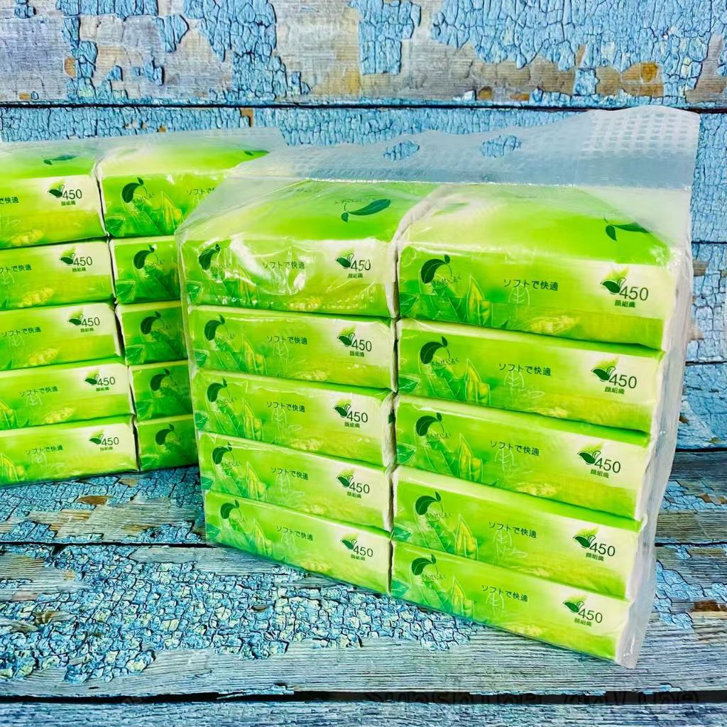 White Facial Tissue Paper Towel Organic Green Tea (450 sheets x 10 ...
