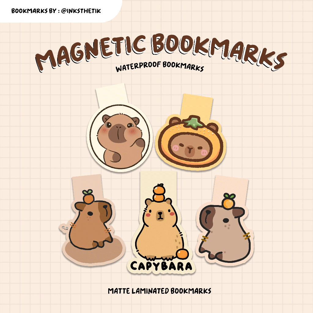 CAPYBARA Magnetic Bookmarks | Cute Bookmark | Shopee Malaysia