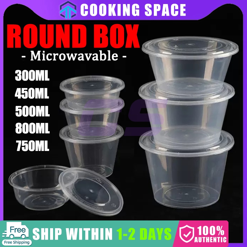 【50PCS】Round Microwavable Food Container Disposable Plastic Container ...