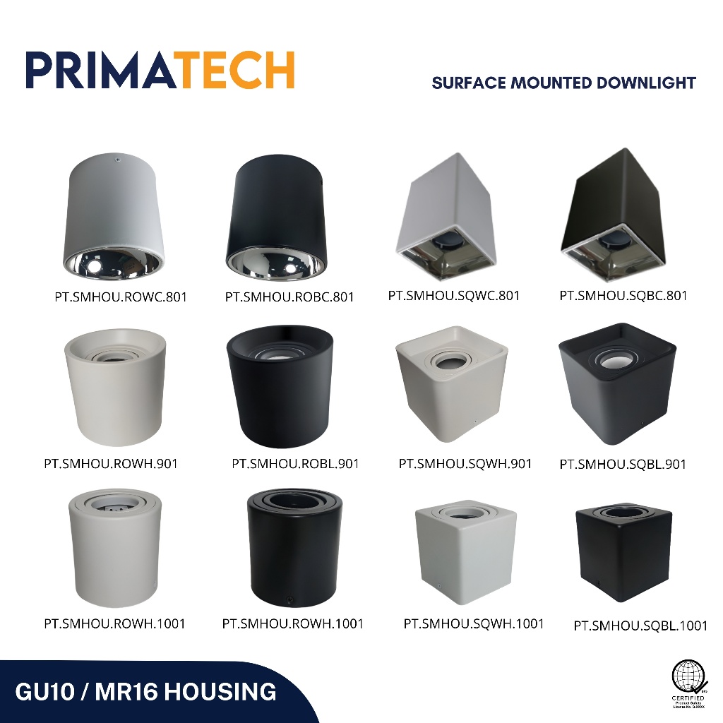 Primatech GU10/MR16 IRON Surface Mounted Round Rectangle Light Fixtures ...