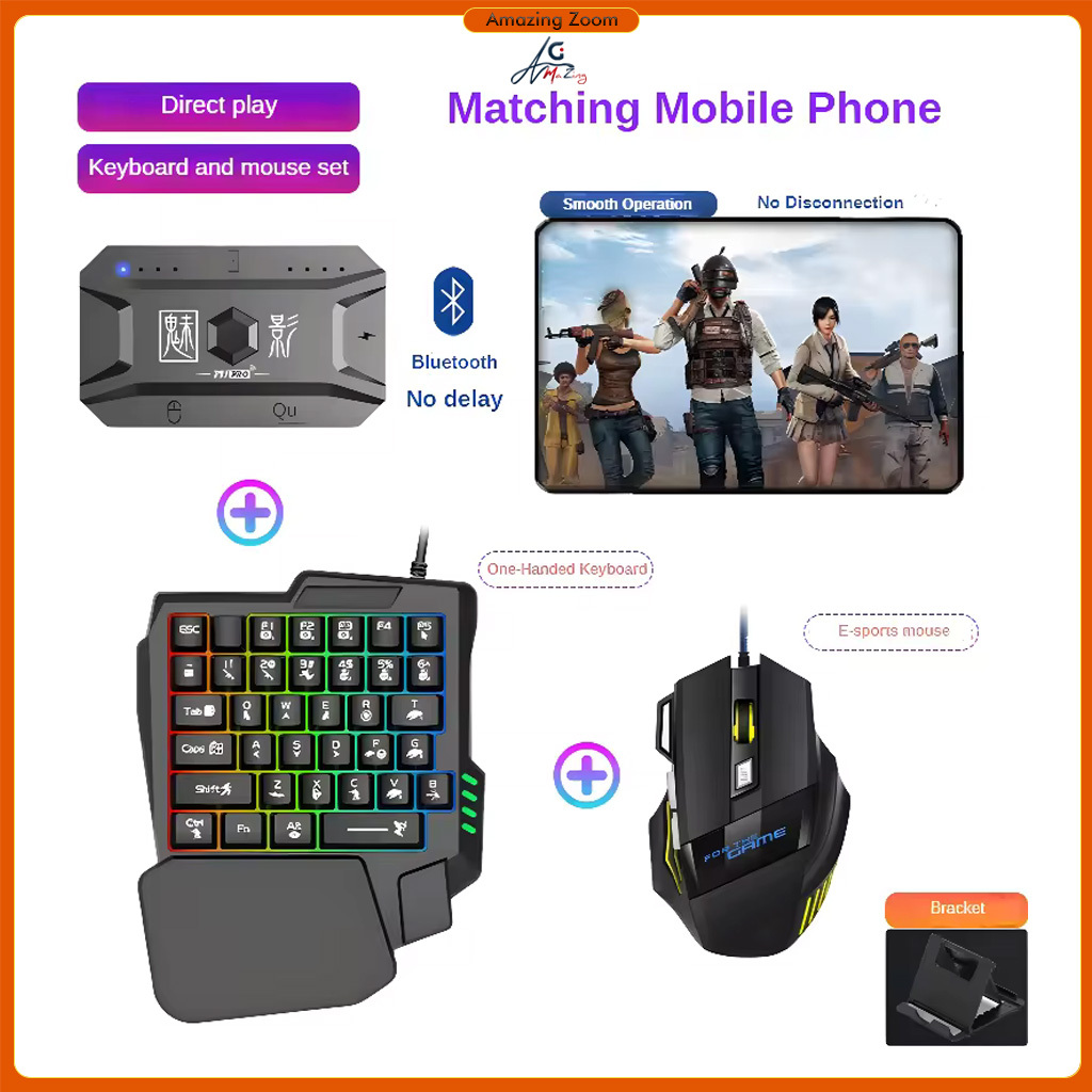 M1 Pro Mobile Game Controller 4 in 1 Mouse Keyboard Adapter Converter BT V5.0 Programmable ...