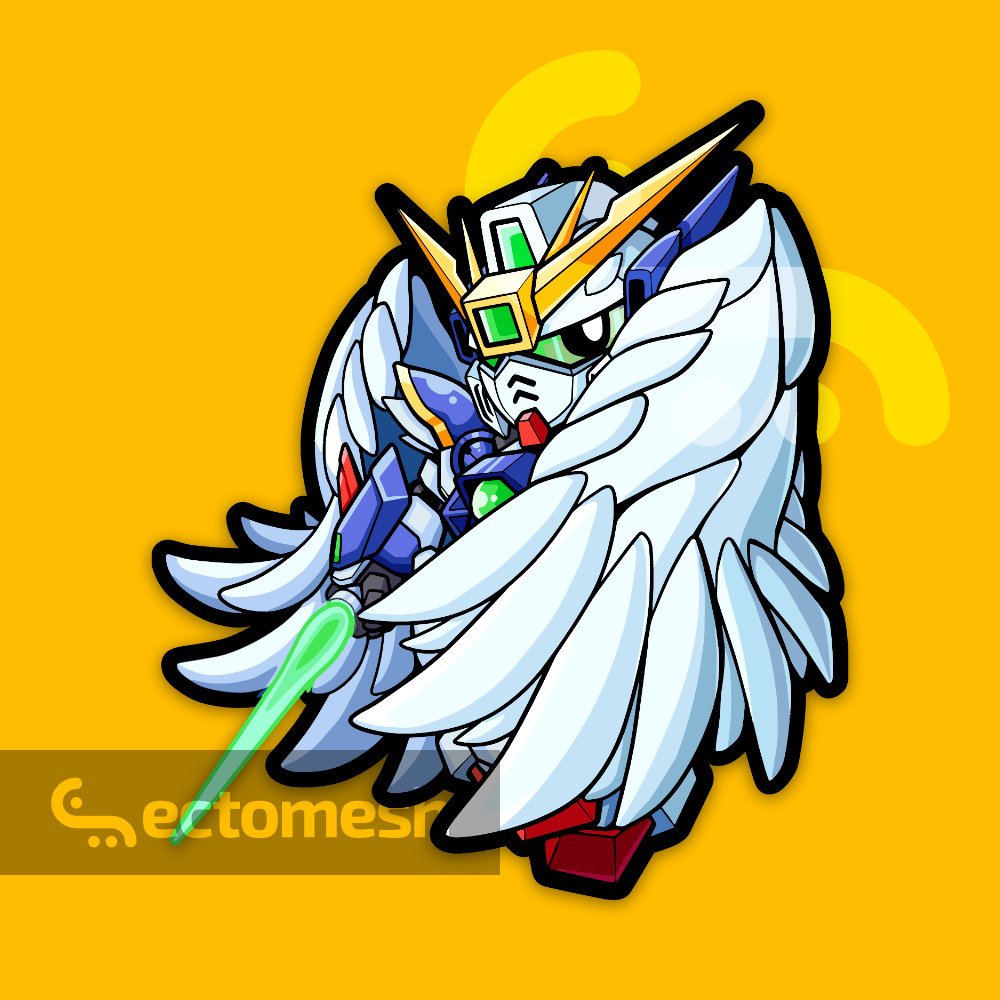 XXXG-00W0 Wing Gundam Zero EW Chibi B - Vinyl Waterproof Car Sticker by ...