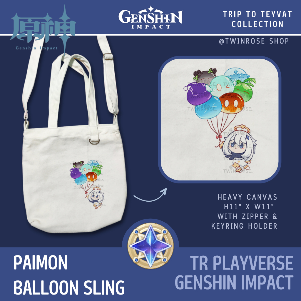GENSHIN IMPACT Paimon Slime Balloon Micro Sling Bag Teyvat Collection ...