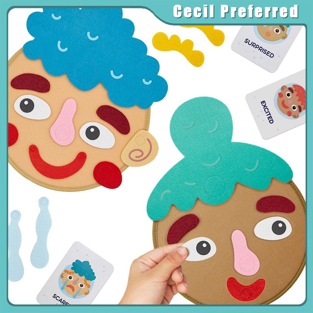 Social Emotional Game Make Faces & Describe Feelings Toy with 9 Emotion ...