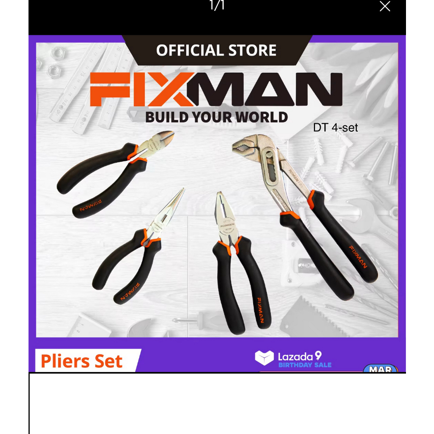 FIXMAN 4pcs. Pliers Set: Long Nose, Diagonal Cutting Pliers ...
