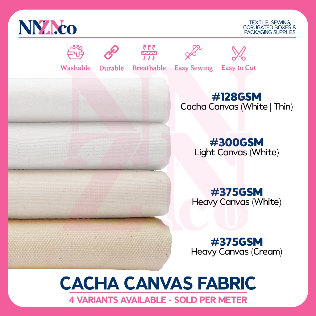 NNZN (Sold Per Meter) Cacha Canvas Fabrics Katsa for Sewing - 4 ...