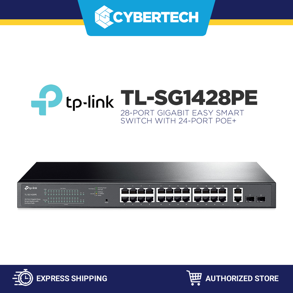 Cybertech TP-Link TL-SG1428PE 28-Port Gigabit Easy Smart Switch with 24 ...