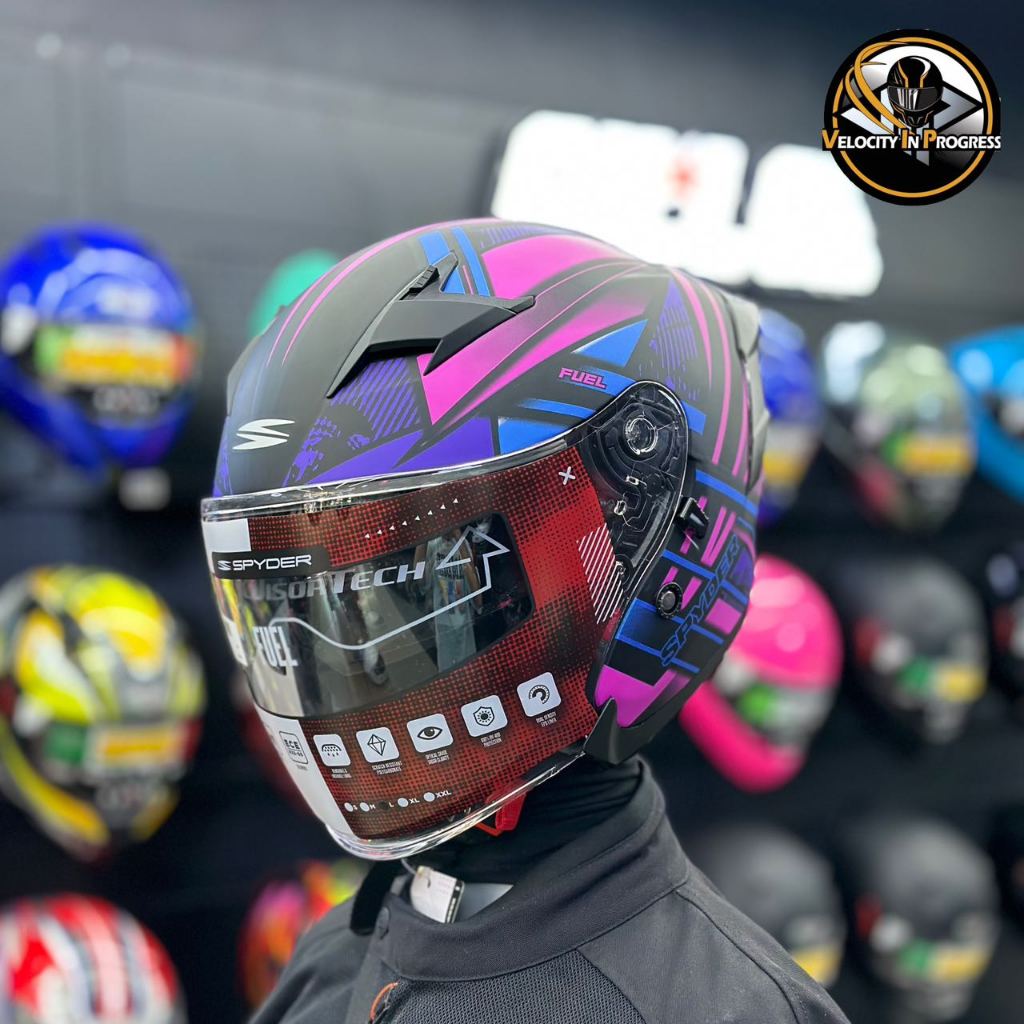 Spyder Fuel GD - Boost S4 Open Face Helmet with Dual Visor (Free Clear ...