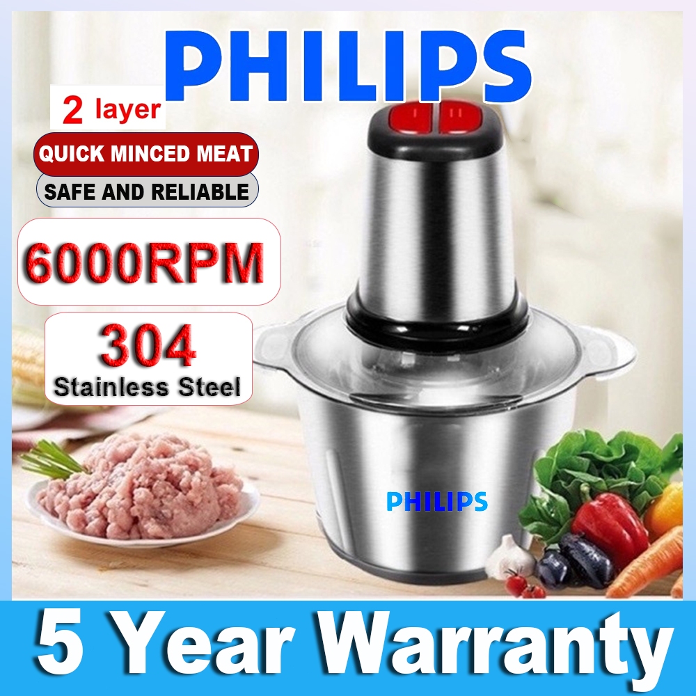 PHILIPS 304 Electric Meat Grinder 2L Mincer Food Chopper Stainless ...