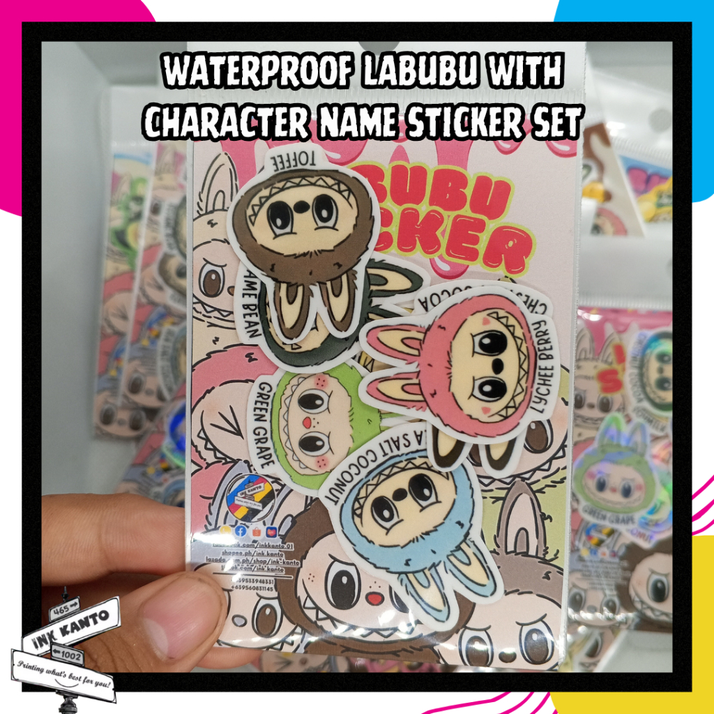 Waterproof Labubu with Character Name Vinyl Sticker Set | Shopee Malaysia
