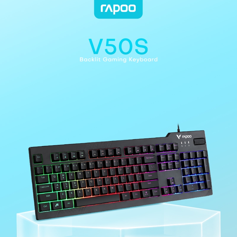 Rapoo V50S Backlit Gaming Keyboard with light Wired keyboard for laptop Ergonomic keyboard for ...