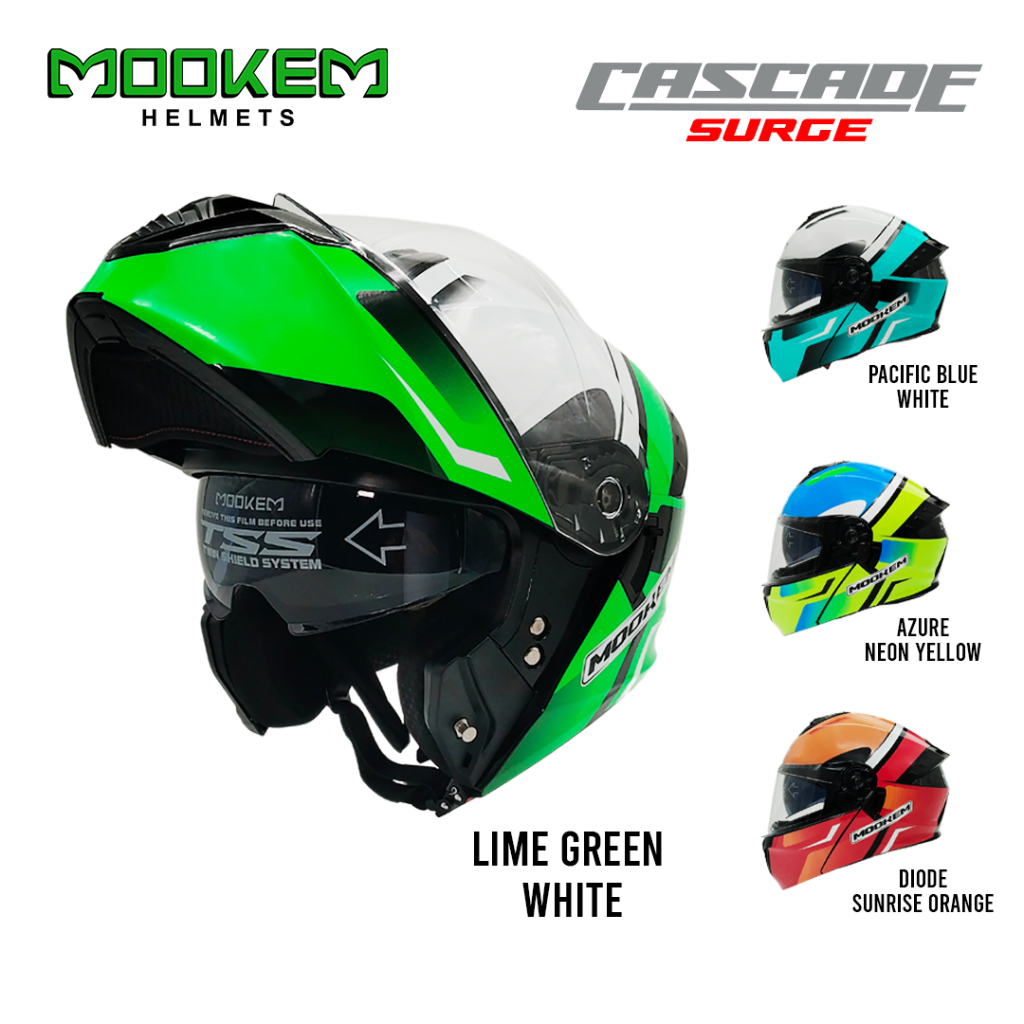 Mookem Helmet Z0012 CASCADE - SURGE Modular Dual Visor Helmet | Shopee ...