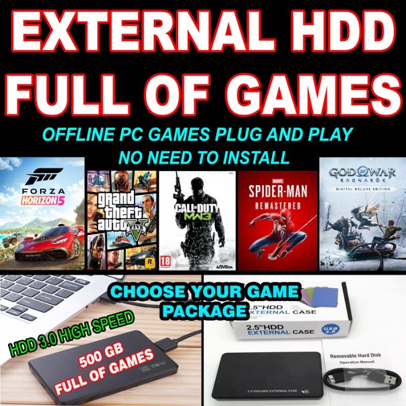 PC GAMES EXTERNAL HARDRIVE 3.0 500 GB FOR LAPTOP AND DESKTOP PLUG AND PLAY | Shopee Malaysia