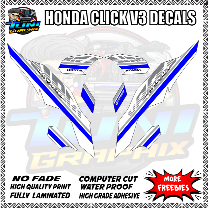 Honda Click V3 / V4 New Vario Line 2025 Decals (White Series) | Shopee ...