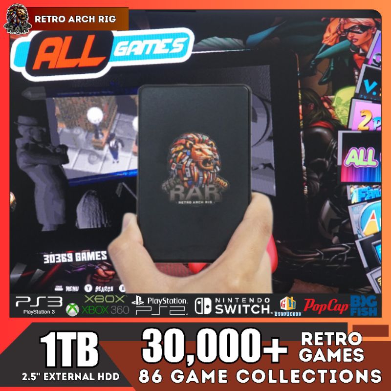 RAR PRO 1TB Game Drive Fully Loaded 30k+ Retro/Arcade Games 86 Game ...