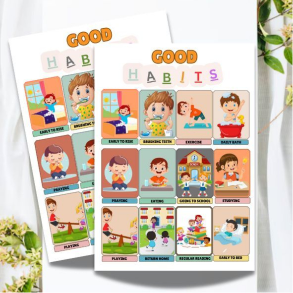 1 PC. LAMINATED CHARTS "GOOD HABITS, EDUCATIONAL CHART FOR KIDS (A4 ...