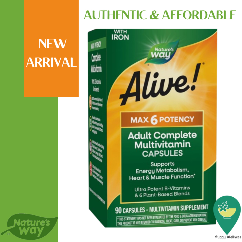 Nature's Way, Alive! Max6 Potency Multivitamin, 90 Capsules with iron ...