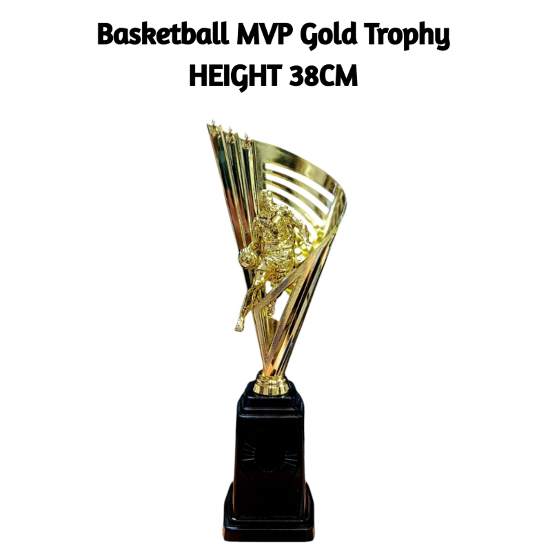 Basketball MVP Gold Trophy HEIGHT 38CM ( CUSTOMIZE AVAILABLE ) | Shopee ...