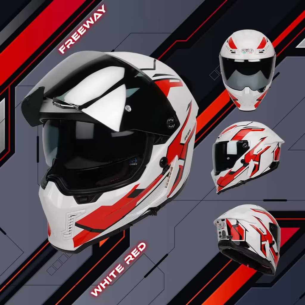 GILLE ASTRAL Freeway Dual Visor Helmet Full Face for Motorcycle Men and ...