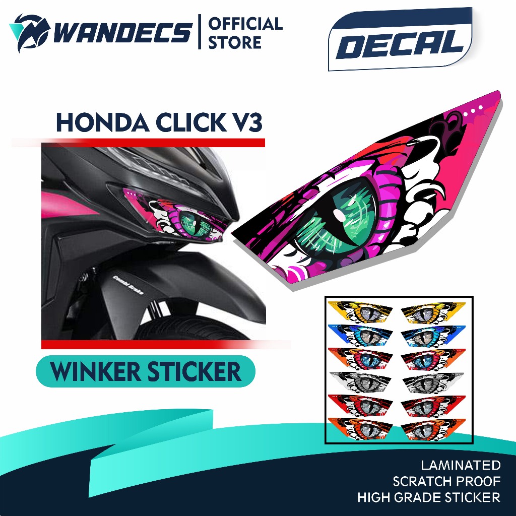 Honda Click V2 , Winker Eye , Transparent Clear Sticker | Shopee Malaysia