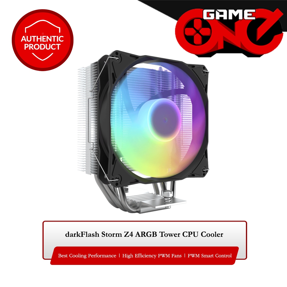 darkFlash Storm Z4 ARGB Tower CPU Cooler [Black] | Shopee Malaysia