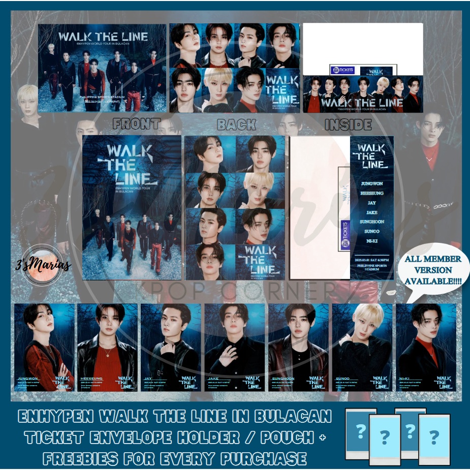 ENHYPEN WORLD TOUR WALK THE LINE IN BULACAN TICKET HOLDER / TICKET ENVELOPE / POUCH + freebies ...